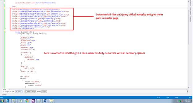 Implementation Of jQuery Data Table In ASP.NET Web Forms